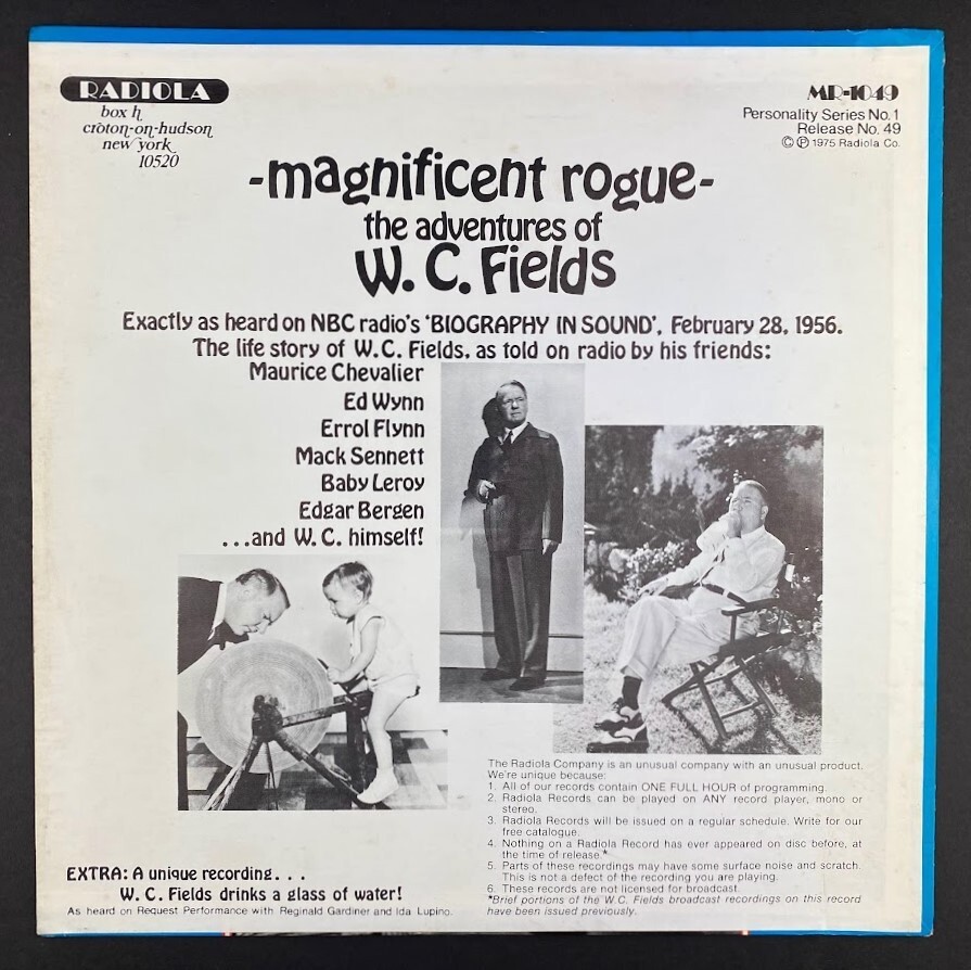 W.C. Fields Magnificent Rogue Original Radio Show Broadcast vinyl ...