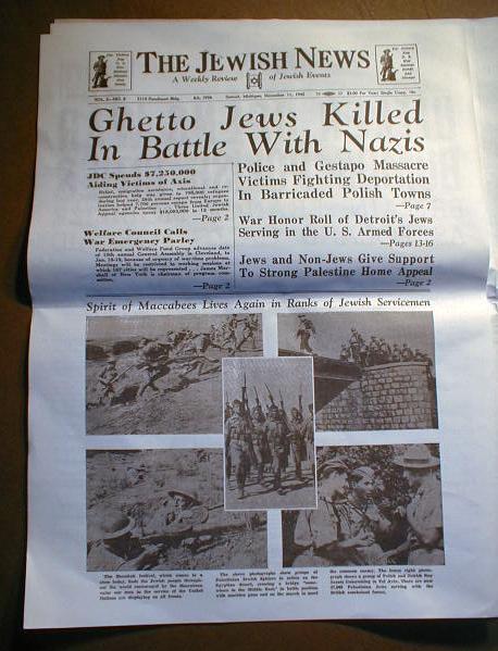 Jewish HOLOCAUST in 15 WW II Display newspaper headlines JUDAICA Jews ...