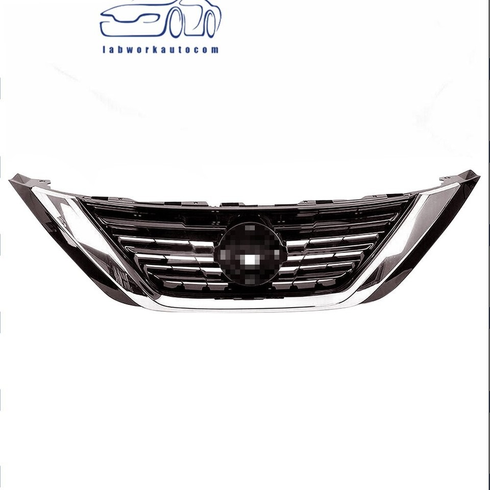 For Nissan Altima 2016 2017 2018 Front Bumper Upper Grille Black+Chrome ...
