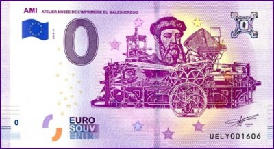 UELY / ATELIER MUSEE DE L'IMPRIMERIE / BILLET 0 € / NULL EURO-SCHEIN ...