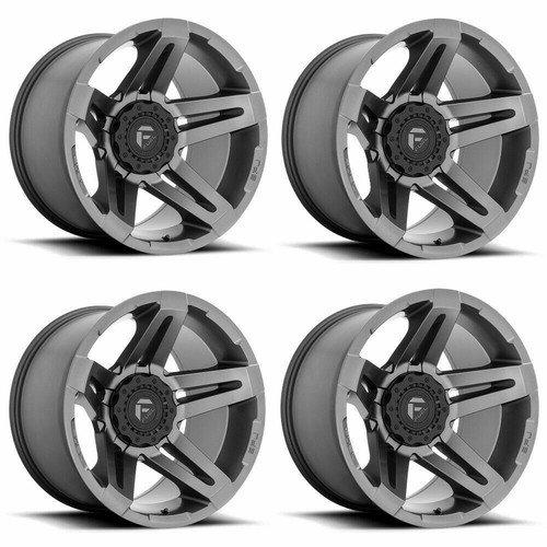 Set 4 Fuel D764 Sfj 22x14 6x135 6x5.5 Matte Gun Metal Wheels 22" -75mm ...