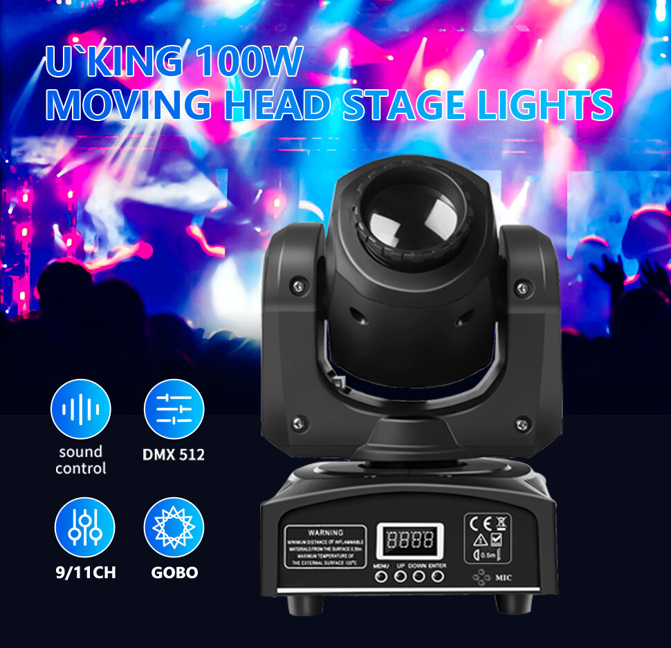 120W RGBW Gobo Stage Lighting LED Beam Moving Head Strobe Light DJ Bar ...