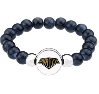 Purdue Boilermakers Womens Mens Black Bead Chain Bracelet Gift D1 | eBay