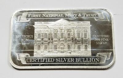 .999 Silver 1/2 oz Bar | First National Mint and Trust | Silver Ingot ...