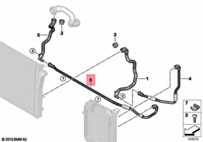 Genuine BMW E70 E70N E71 SAC SUV Radiator Coolant Hose OEM 17127805602 ...