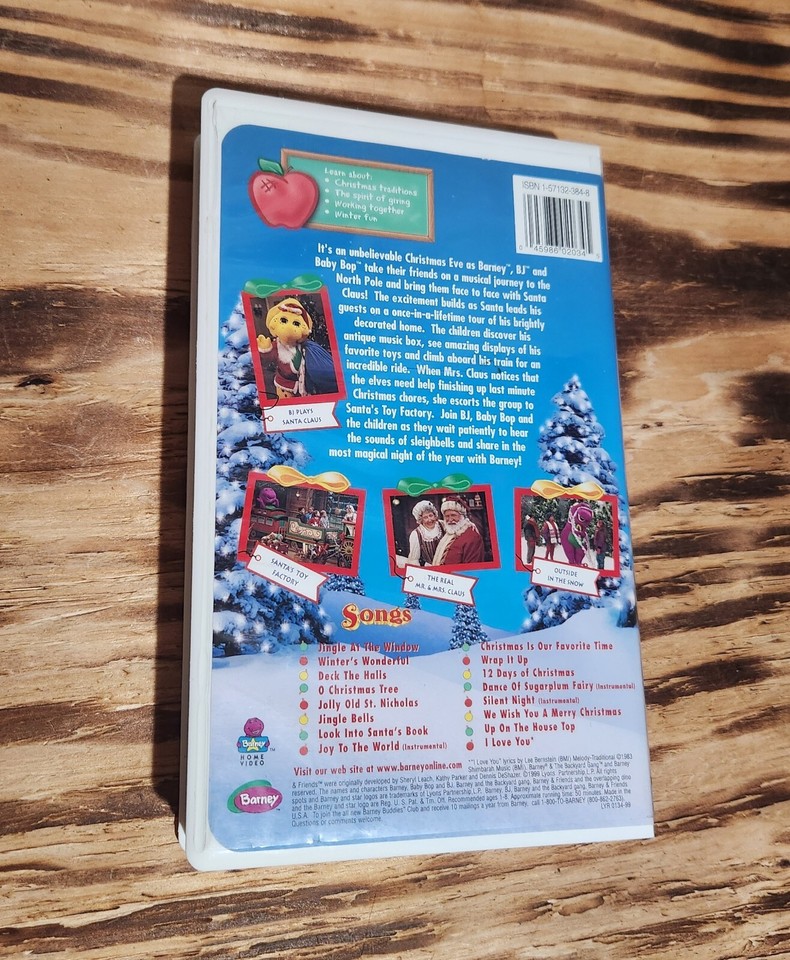 Barney's Night Before Christmas (VHS, 1999) White Clam Shell Tape ...
