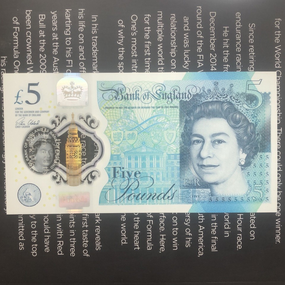 AK47 £5 Note Genuine Banknote GBP Five Pound Note RARE Serial Number ...