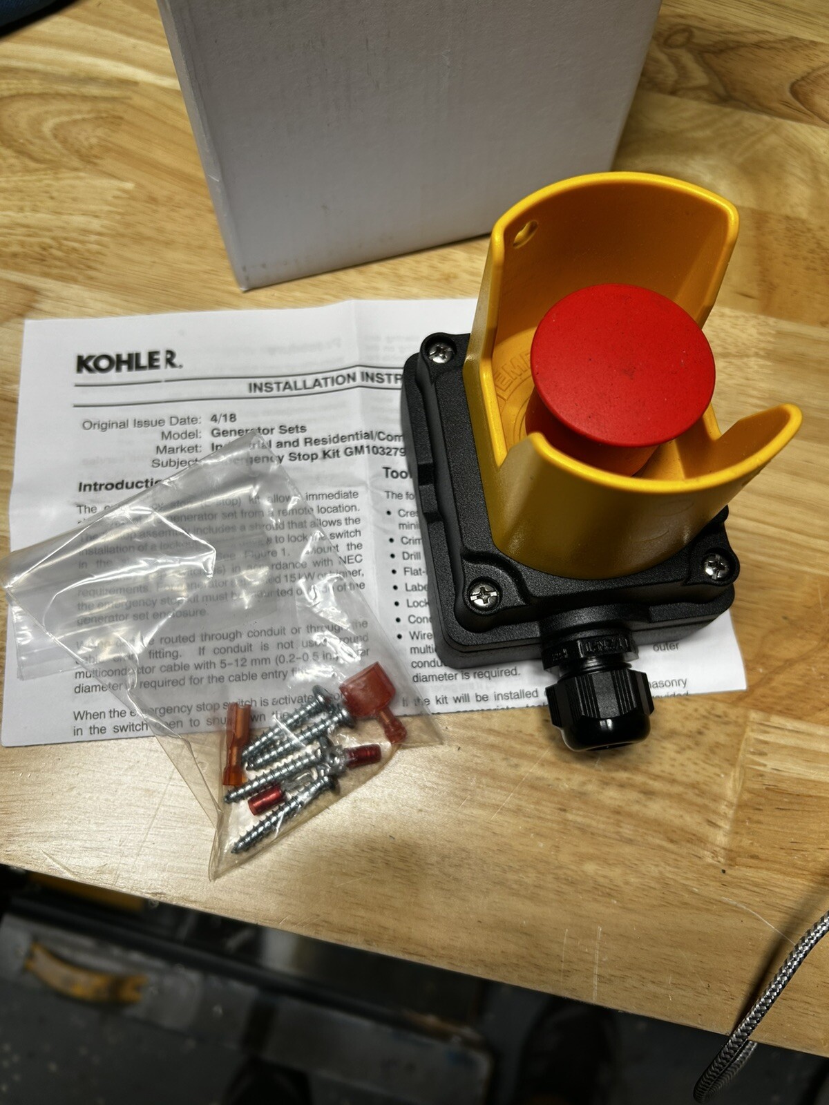 Kohler E-Stop PN# GM103279-KP1 NEC Remote E-Stop Kit | eBay