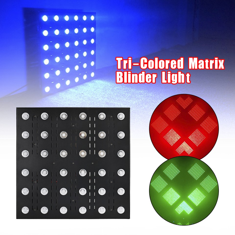 NEW Stage Matrix 36 RGB 6x6 Tri-Colored Matrix Blinder Light DJ Effect ...