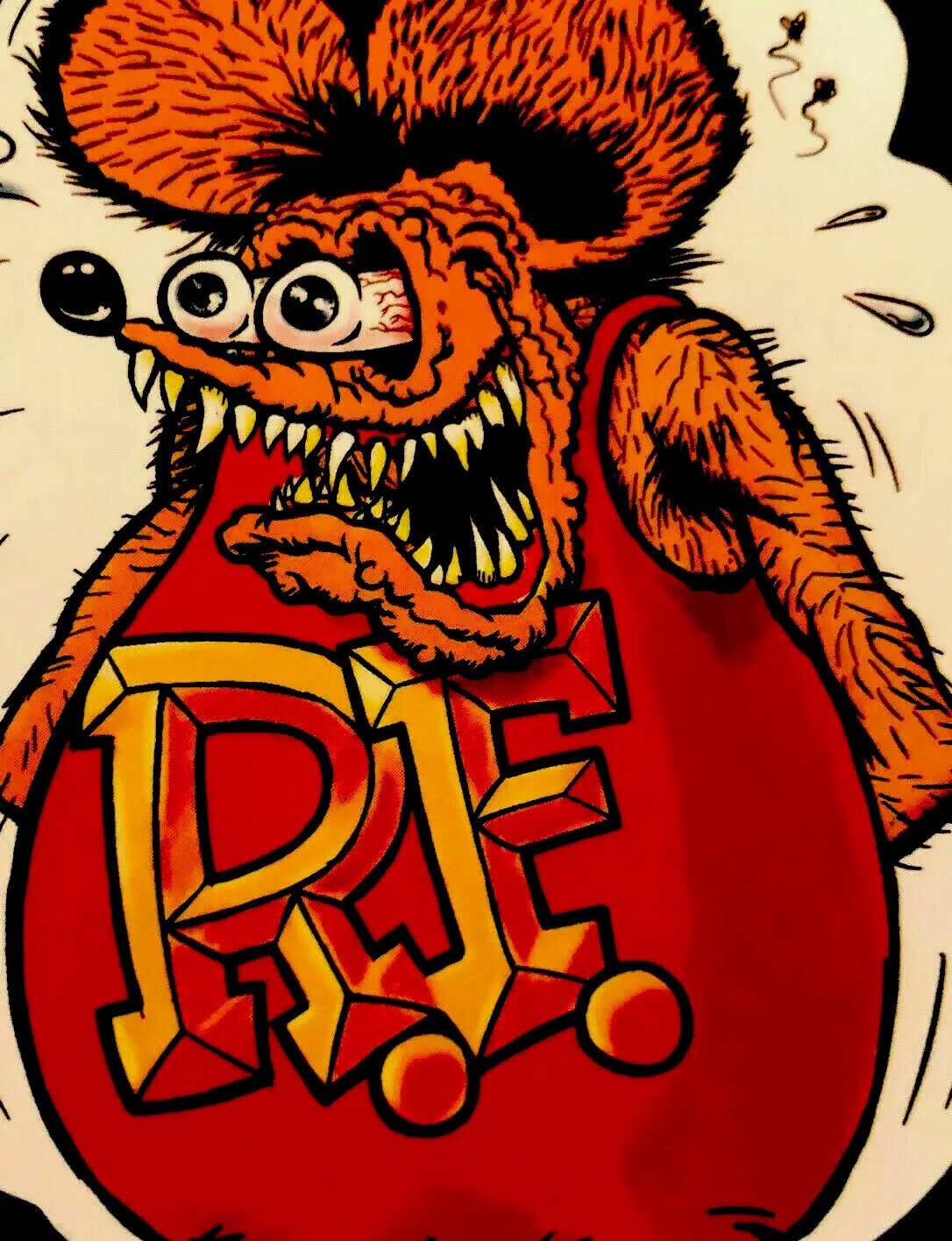 RAT FINK STICKER “RAT ORANGE & RED” 3 1/2“ X 4“ MATTE FINISH COOL COLOR ...