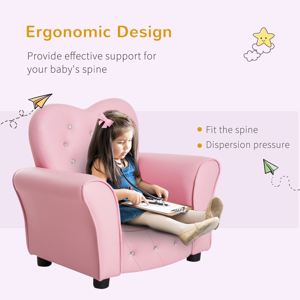 Kids Toddler Sofa Children Armchair Seating Chair Relax Girl Princess ...