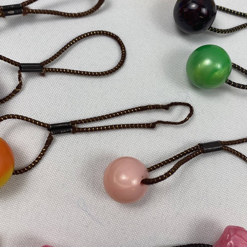 Vintage 1970s Lucite/Plastic Knocker Balls Hair Tie-backs Lot of 22 ...
