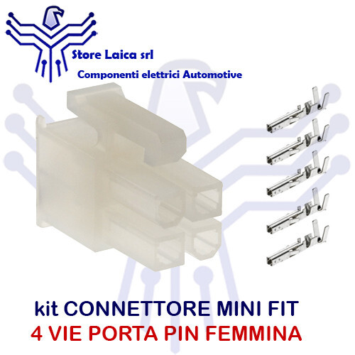 Conector Molex Mini Fit 4 Vias Femenino 0039012041 Kit Con Terminales ...
