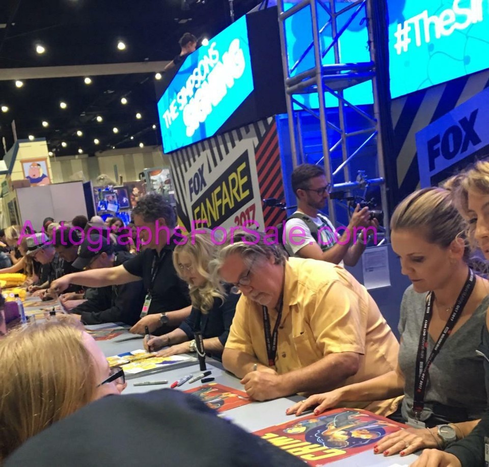 Simpsons cast autograph auto 2017 SDCC poster Matt Groening Nancy ...
