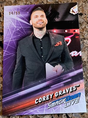 2019 TOPPS SMACK DOWN WWE COREY GRAVES PURPLE PARALLEL SN94/99 LEGEND ...