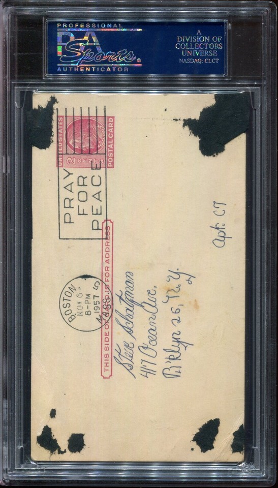 Dick "Turk" Farrell Autographed / Signed 1957 Government Postcard - PSA ...