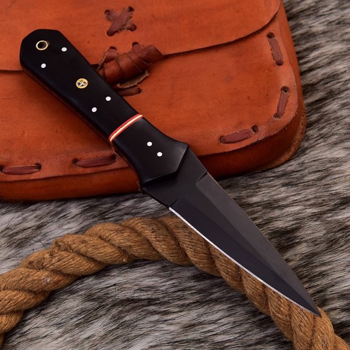 FullTang Double-Edged V42 Military Damascus steel Dagger boot Knife ...