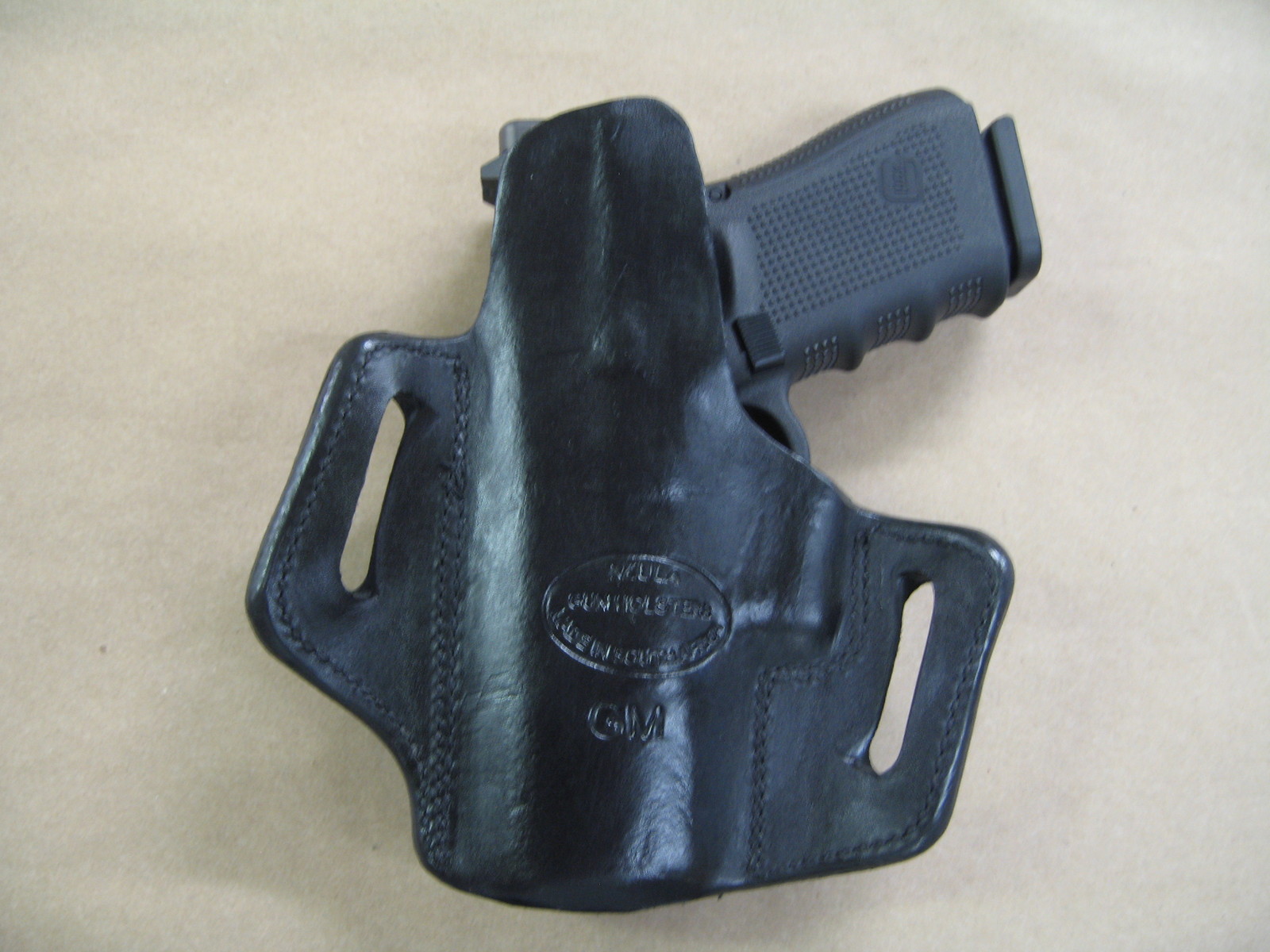 OWB Leather 2 Slot Molded Pancake Belt Holster For Glock 19, 23, 32 CCW ...