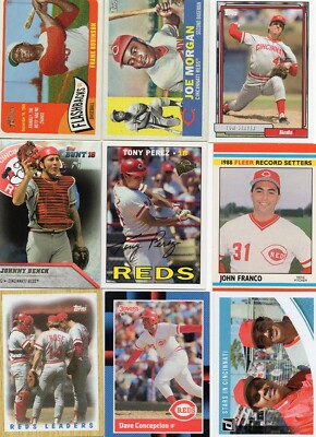 9-cincinnati reds card lot pete rose morgan robinson perez bench ...