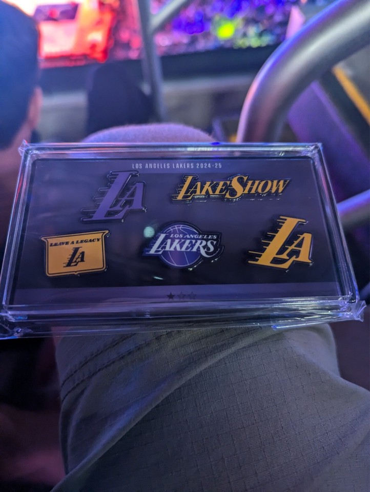 LAKERS COMMEMORATIVE 5 PIN ENAMEL SET LA LAKER LOGOS DOOR GIFT RARE | eBay