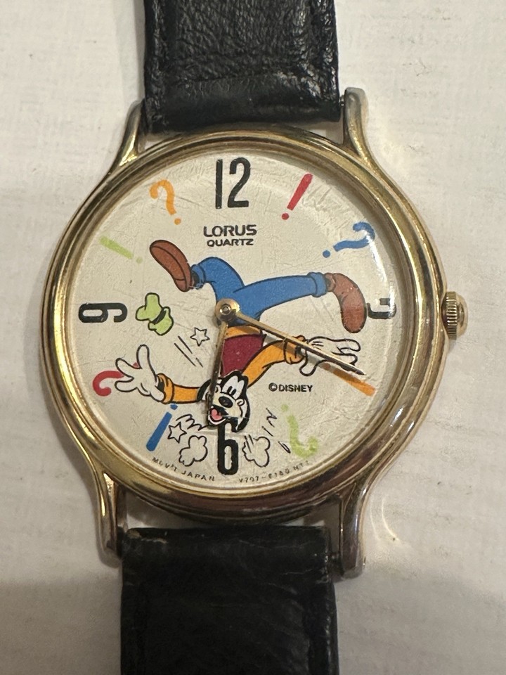 DISNEY ANIMATED SPINNING HEAD GOOFY WATCH With New Battery | eBay