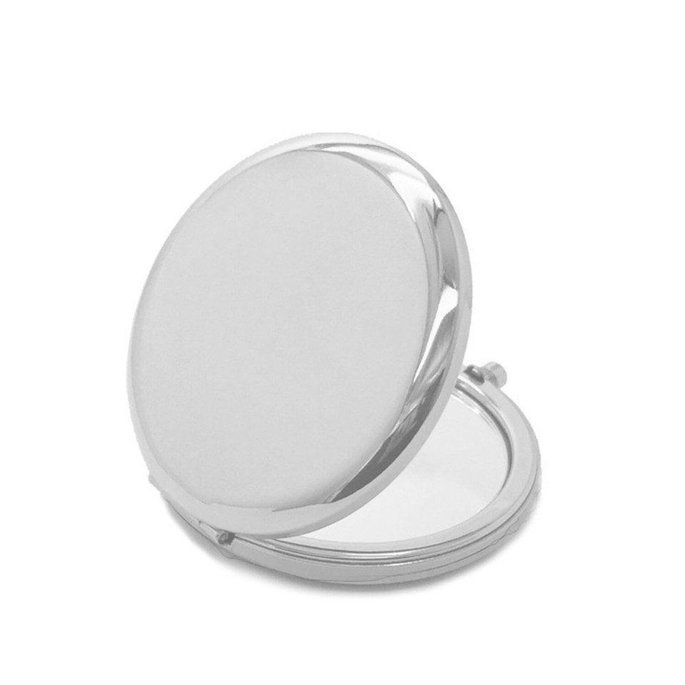 Portable Compact Folding Pocket Mirror Double Sided Round Metal Makeup ...