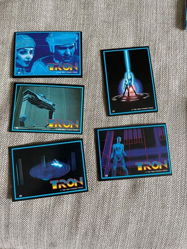 DCC: Tron Movie Lot of 5 Trading Cards 1981 Walt Disney #47 48 49 51 52 ...