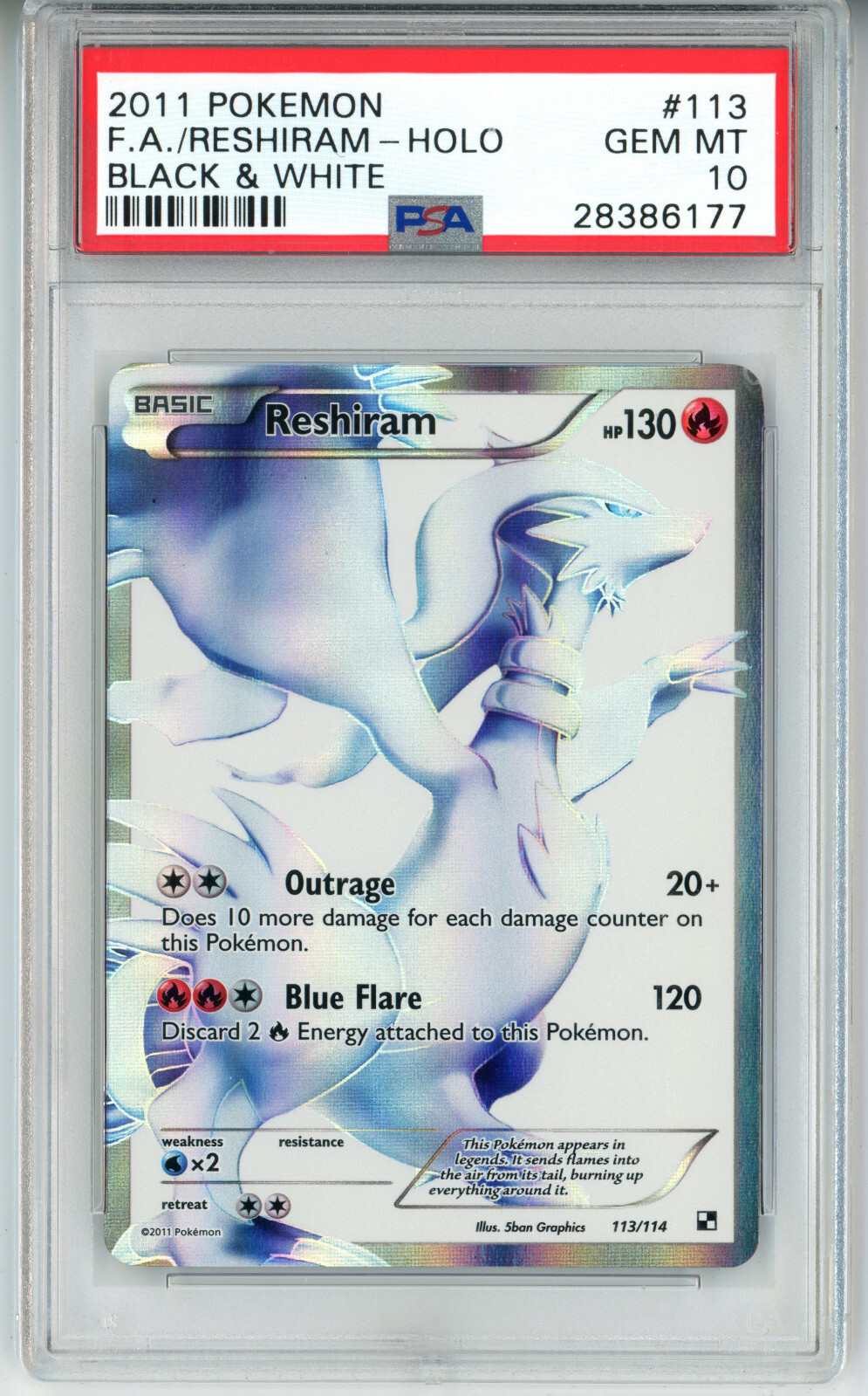 Reshiram 2011 Black & White #113/114 Holo (Full Art) Price Guide ...
