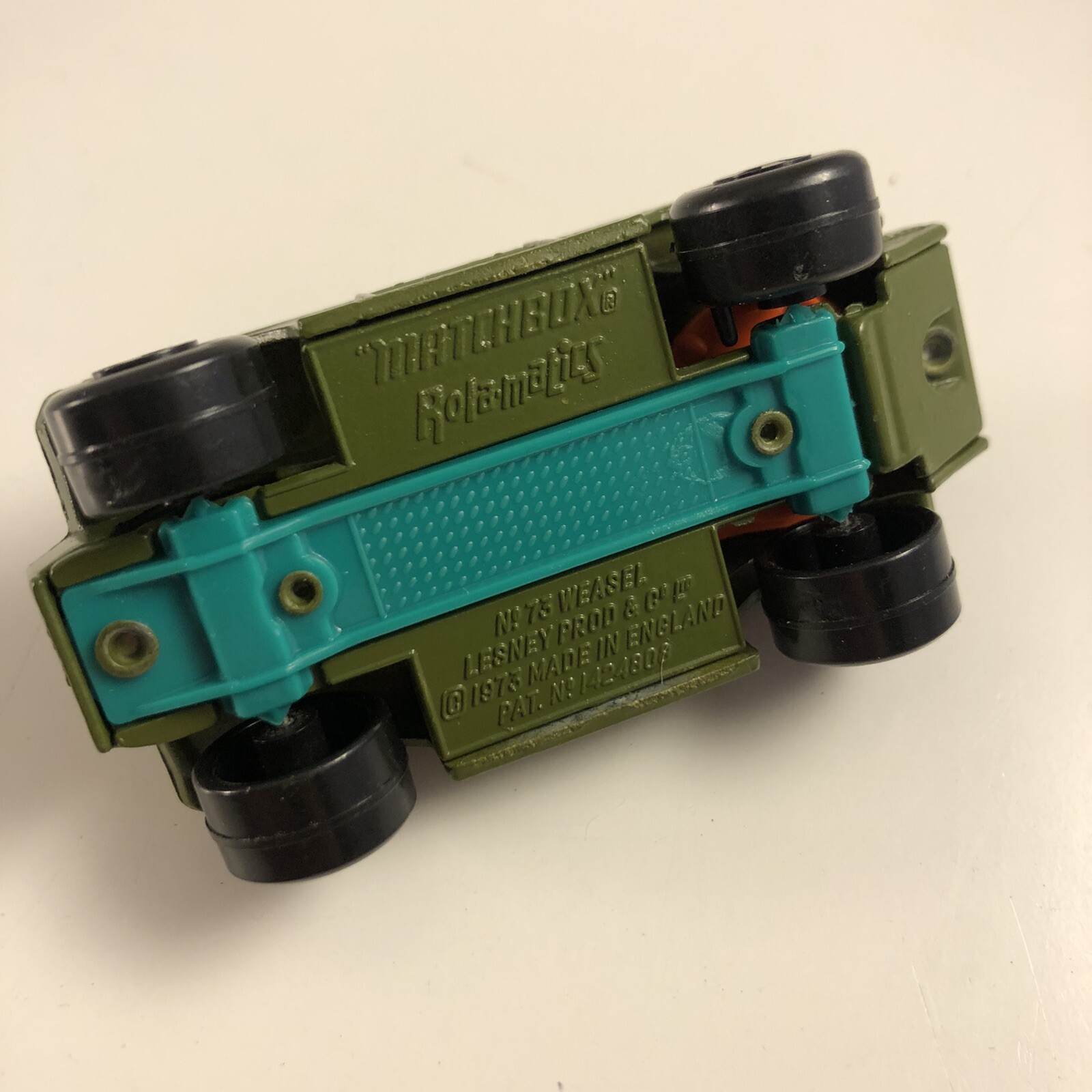 Vintage Matchbox Rolamatics 1973 Weasel Armoured Gun No.73 Army Green ...