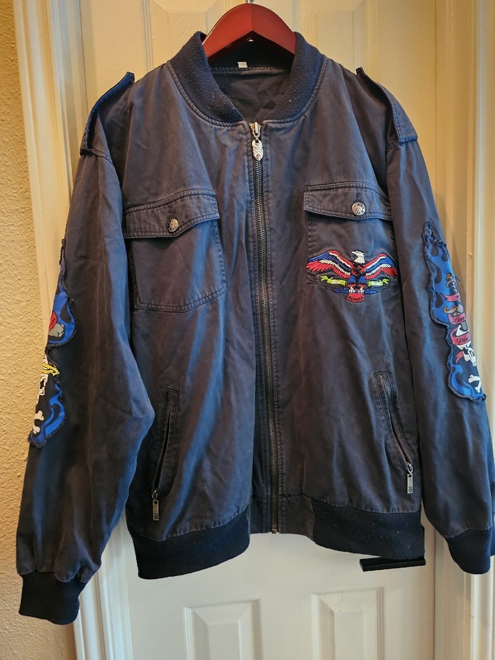 Blac Label Embroidered Jacket XXXL EUC "LOVE HUSTLE LIES COMPROMISE" | eBay