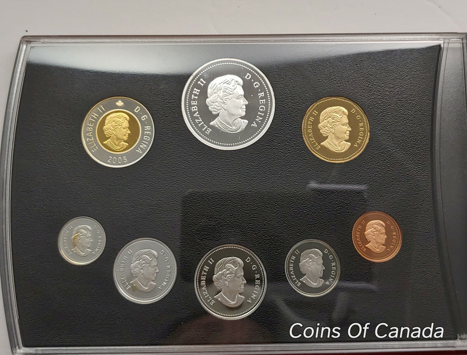 2005 Canada 8 Coin Silver PROOF Set w/ Gold Plated Silver Dollar # ...