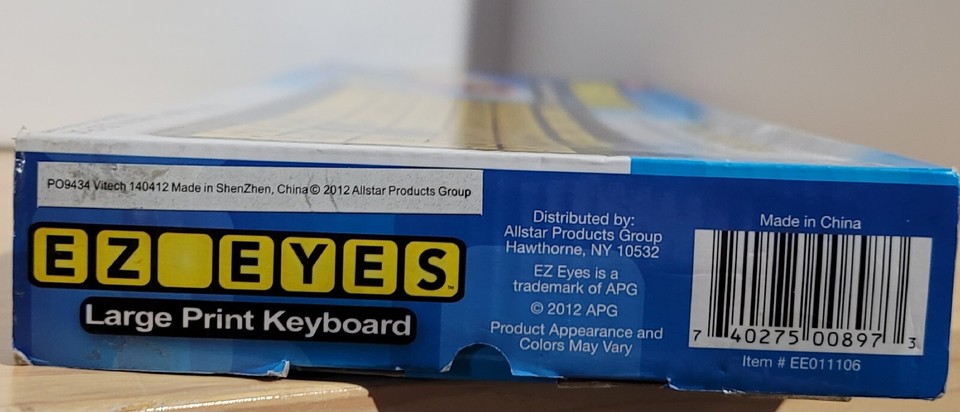 EZ Eyes Large Print Keyboard yellow big 4X larger keys computer letter ...
