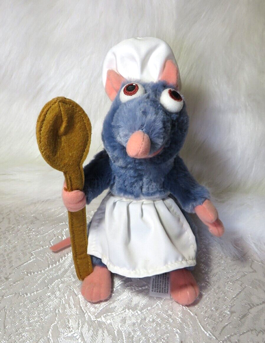 WALT DISNEY WORLD 8" RAT PLUSH RATATOUILLE TOY WITH CHEF HAT, APRON ...