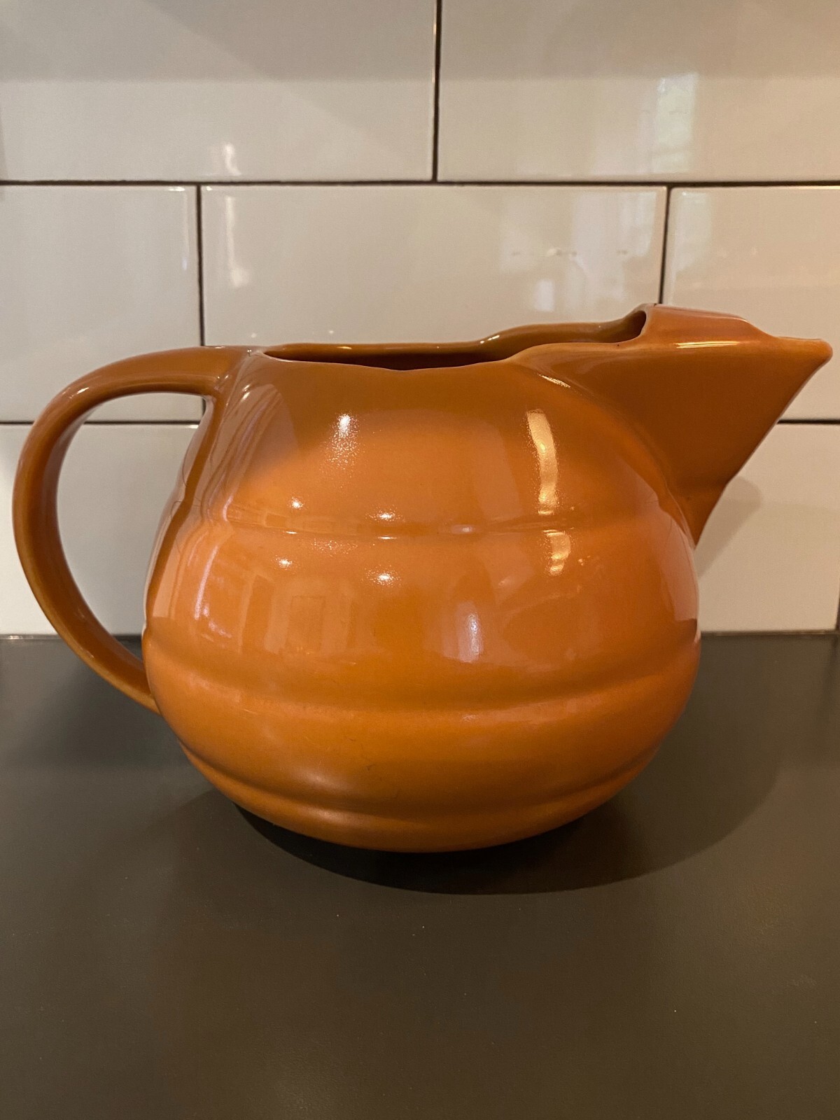 MCM Vintage Bauer Pottery Los Angeles Brown La Linda Ice Pitcher. MINT ...