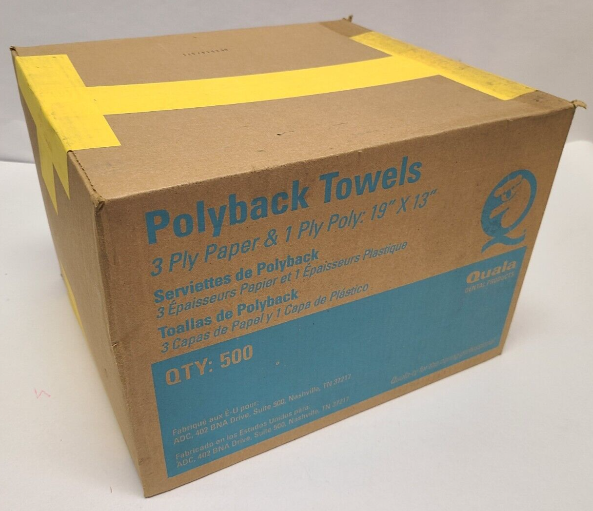 QUALA 3+1 DENTAL POLYBACK TOWEL BIBS YELLOW 19" X 13" - 500/CASE | eBay