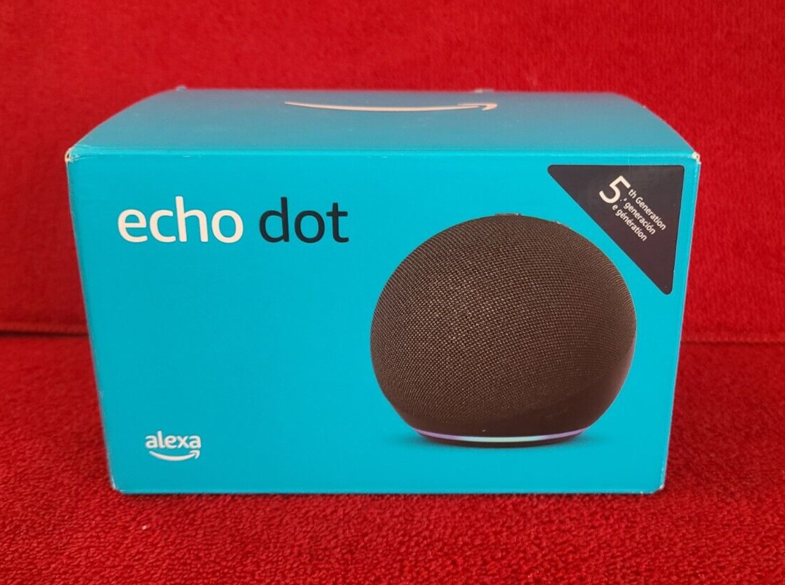 NEW AMAZON ECHO DOT 5TH GEN SMART SPEAKER WITH ALEXA CHARCOAL C2N6L4 W ...