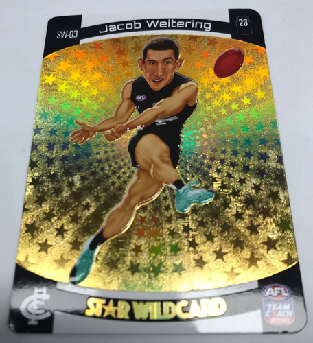 2021 AFL Teamcoach Trading Card GOLD Star Wild Card SW3 Jacob Weitering ...