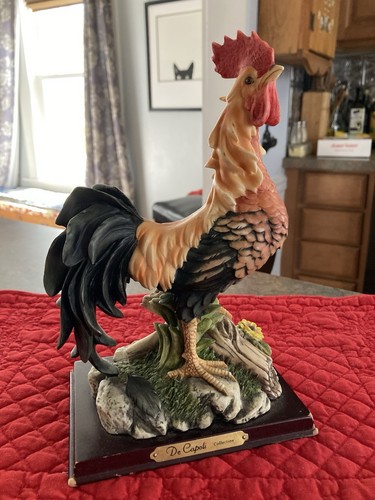 De Capoli Collection Porcelain Rooster VTG Figurine Home Accent 9” x 6 ...