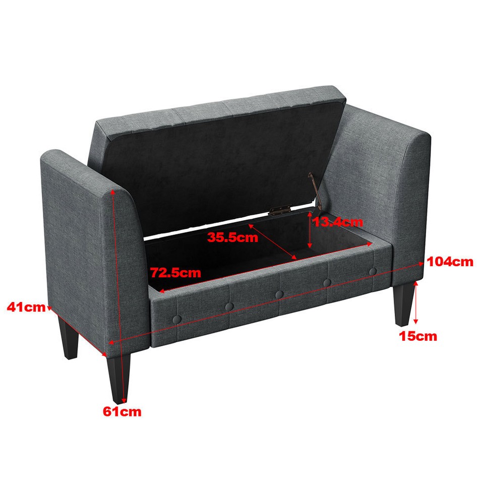 Chesterfield Storage Ottoman Footstool End of Bed Sofa Bench Window ...