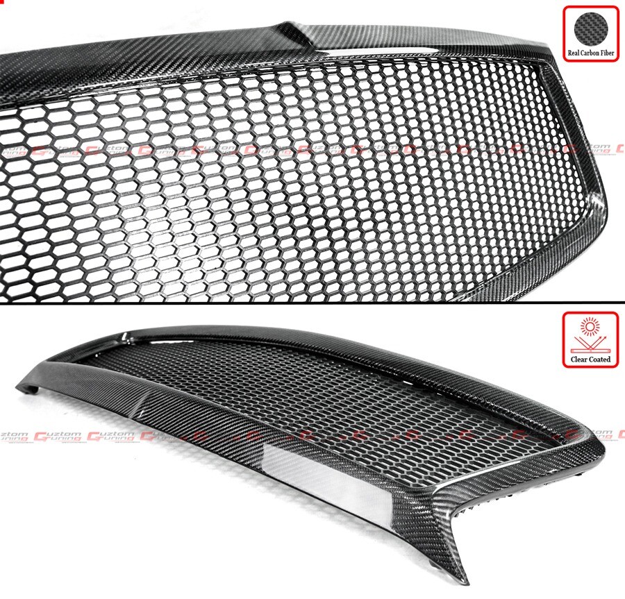 FOR 2017-23 INFINITI Q60 JDM REAL CARBON FIBER BADGELESS FRONT MESH ...