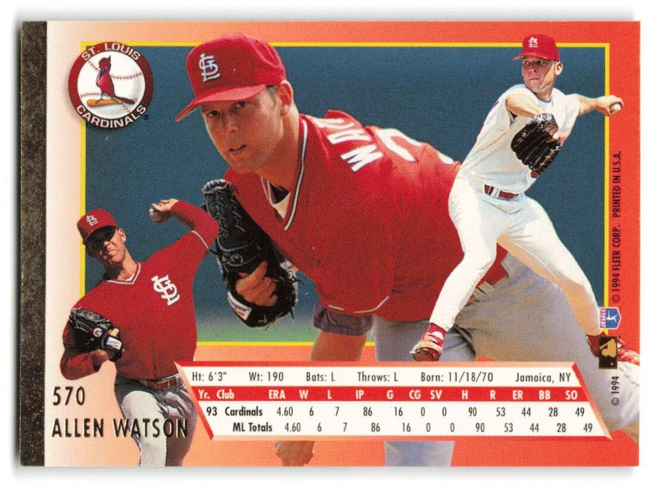 Allen Watson 1994 Ultra BASEBALL #570 St. Louis Cardinals | eBay