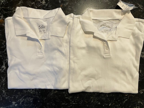 Justice Girls Shirts Size 14/16 Lot of 2 White Collard Short Sleeve New ...