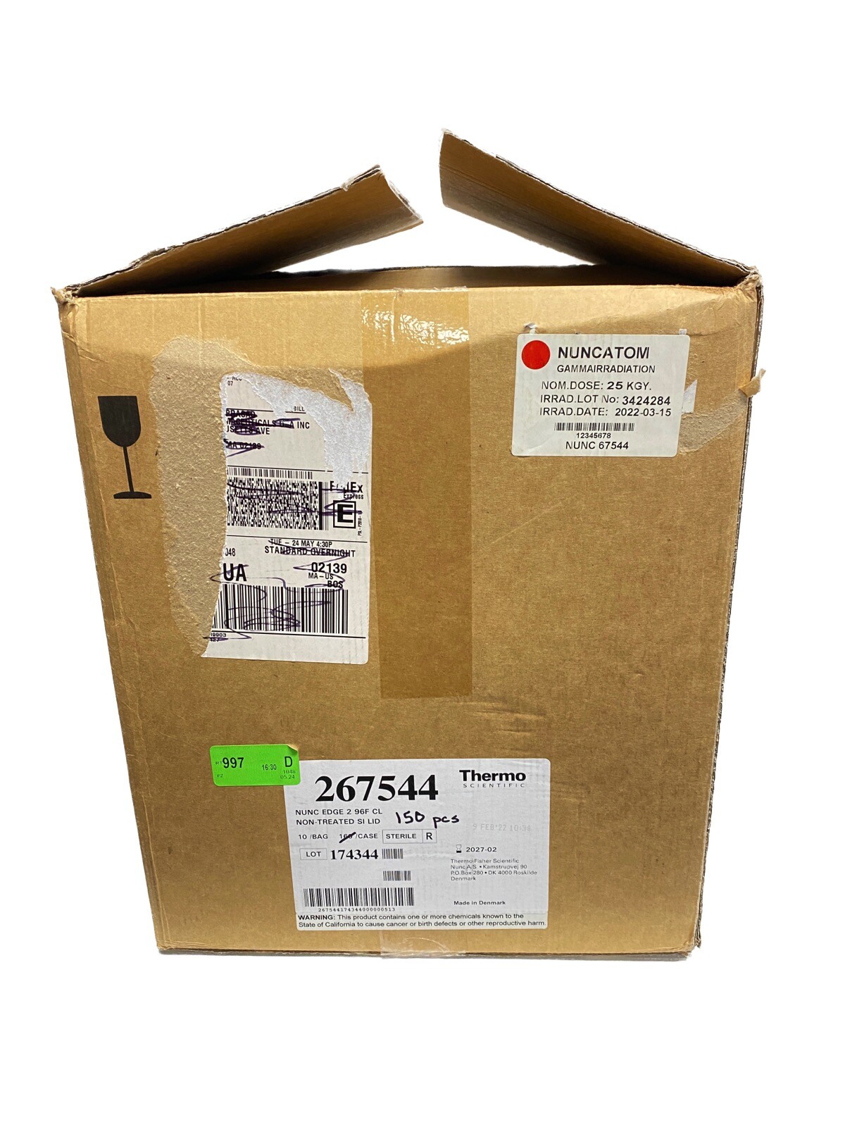 (150 Pcs) NUNC Edge 96-Well 400uL Clear PS MicroPlates Flat-Bottom Non ...