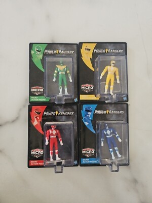 Lot Of 4 Power Rangers Micro Action Figures,green,yelllow,red,blue Rare ...