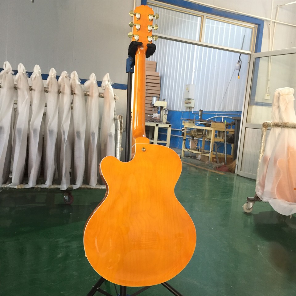 Yellow Hollow Body Electric Guitar Bigsby Bridge 2H fast Ship Yellow ...