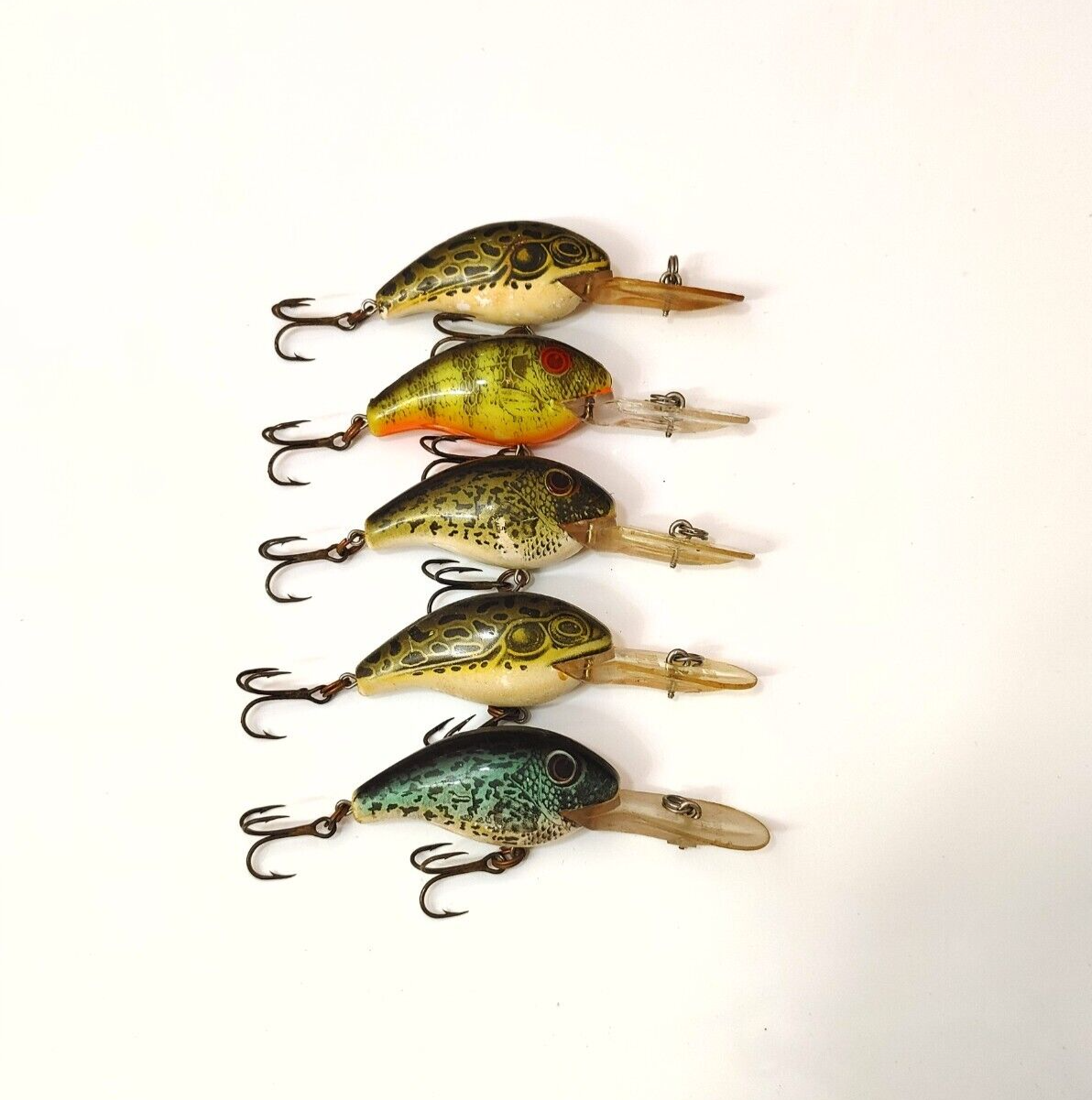 (5) Vintage Rebel Naturalized Deep Wee R Crankbait Fishing Lures Lot of ...