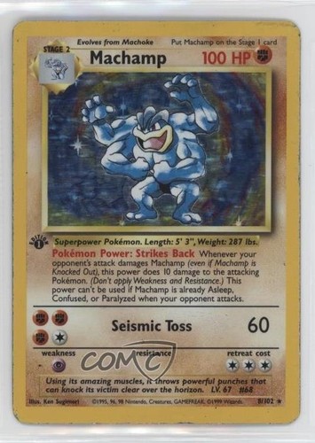 Machamp (Starter Deck Holo) 1st Ed. Pokemon Base Set #8 1999 03b0 | eBay