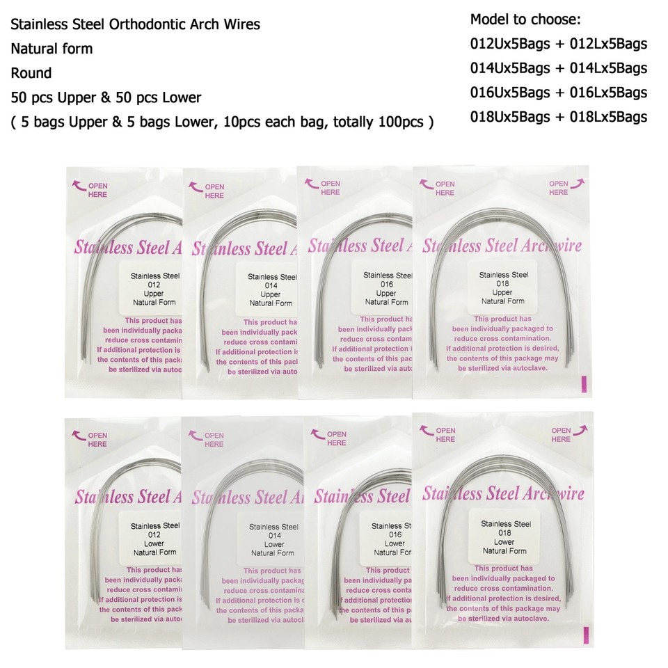 Orthodontic Arch Wire Niti Stainless Steel Round Rectangular Ovoid ...