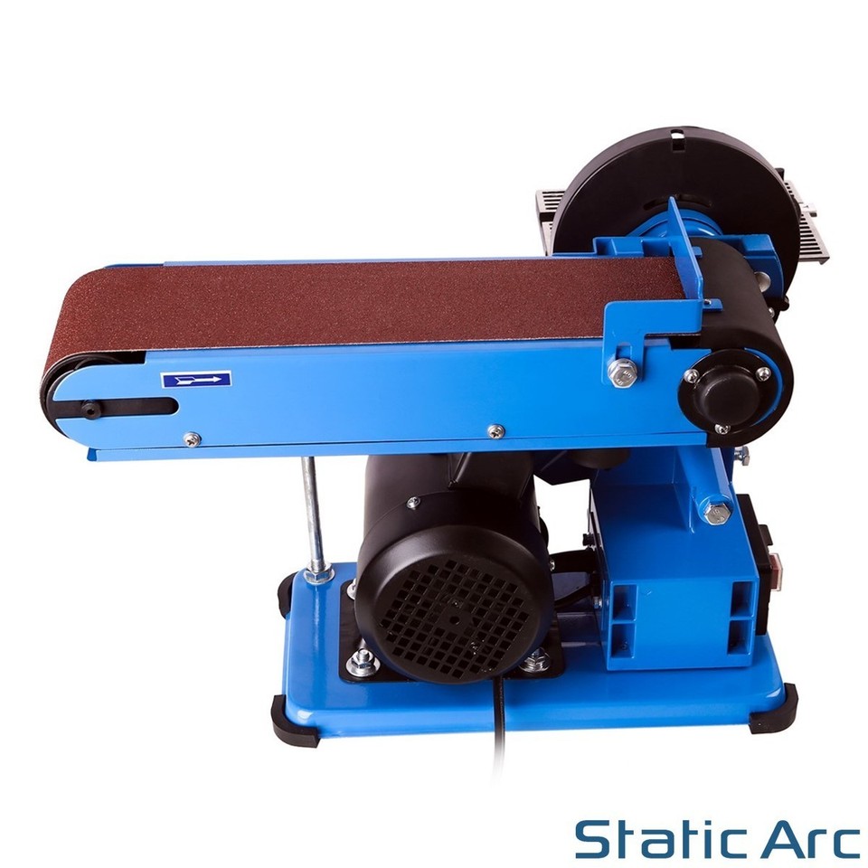 375W ELECTRIC BELT + DISC SANDER 2in1 LINISHER BENCH WORKTOP WOOD METAL ...