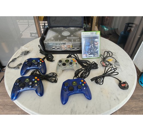 BUNDLE Original Xbox Crystal Limited Edition Console & Accessories ...